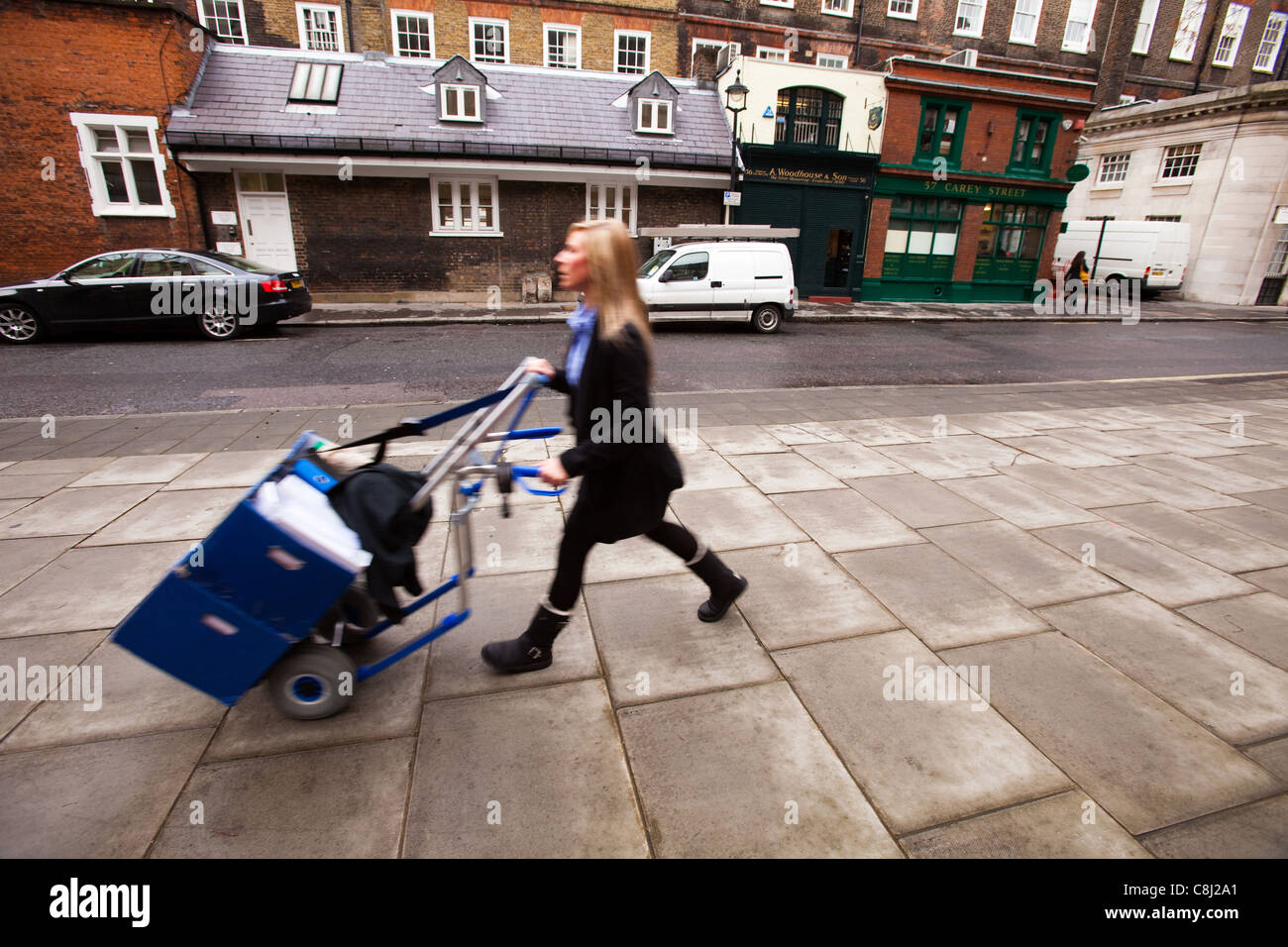 Barristers clerks taking legal documents, Chancery Lane, London, EC4 ...