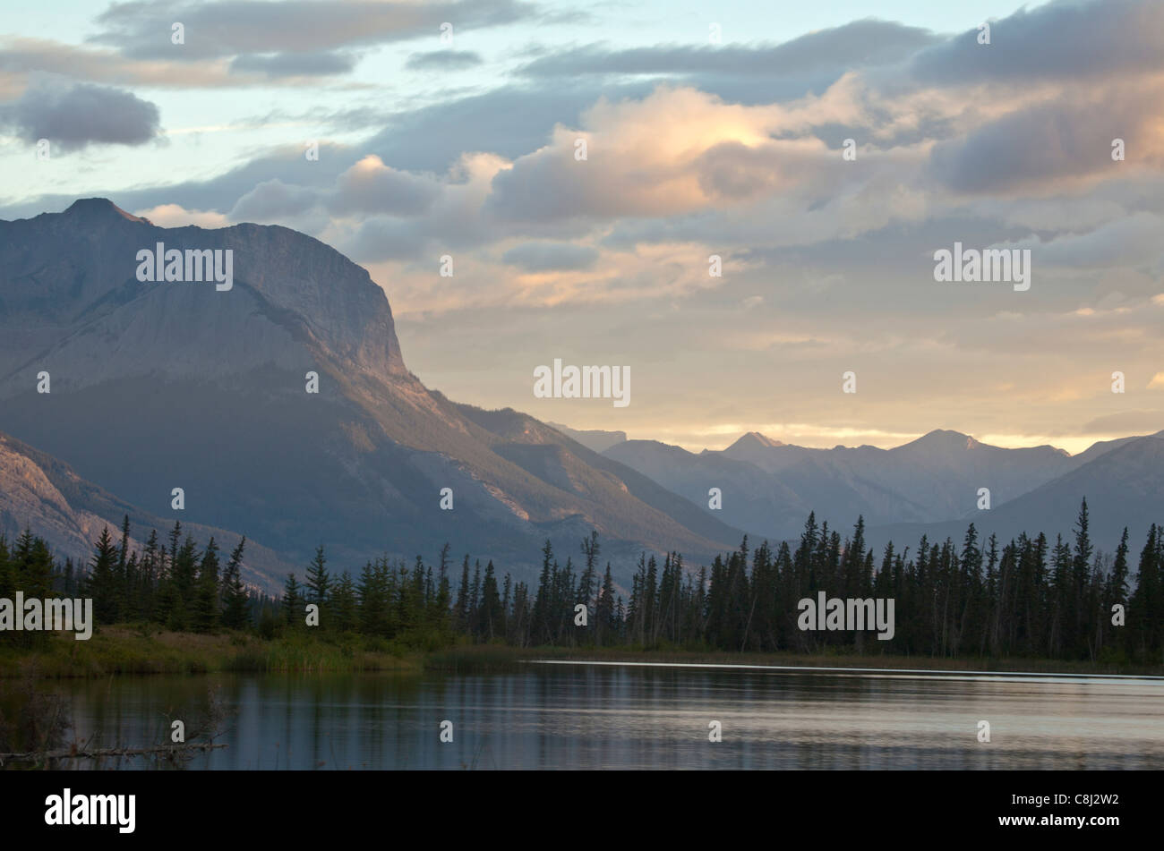 Talbot Lake and the Miette Range in Jasper National Park, Alberta ...