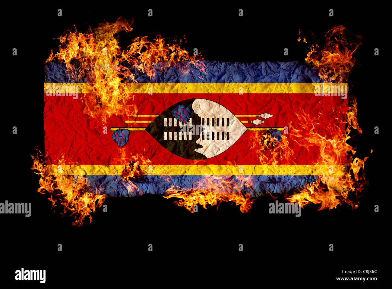National symbols and flag of Swaziland Stock Photo - Alamy