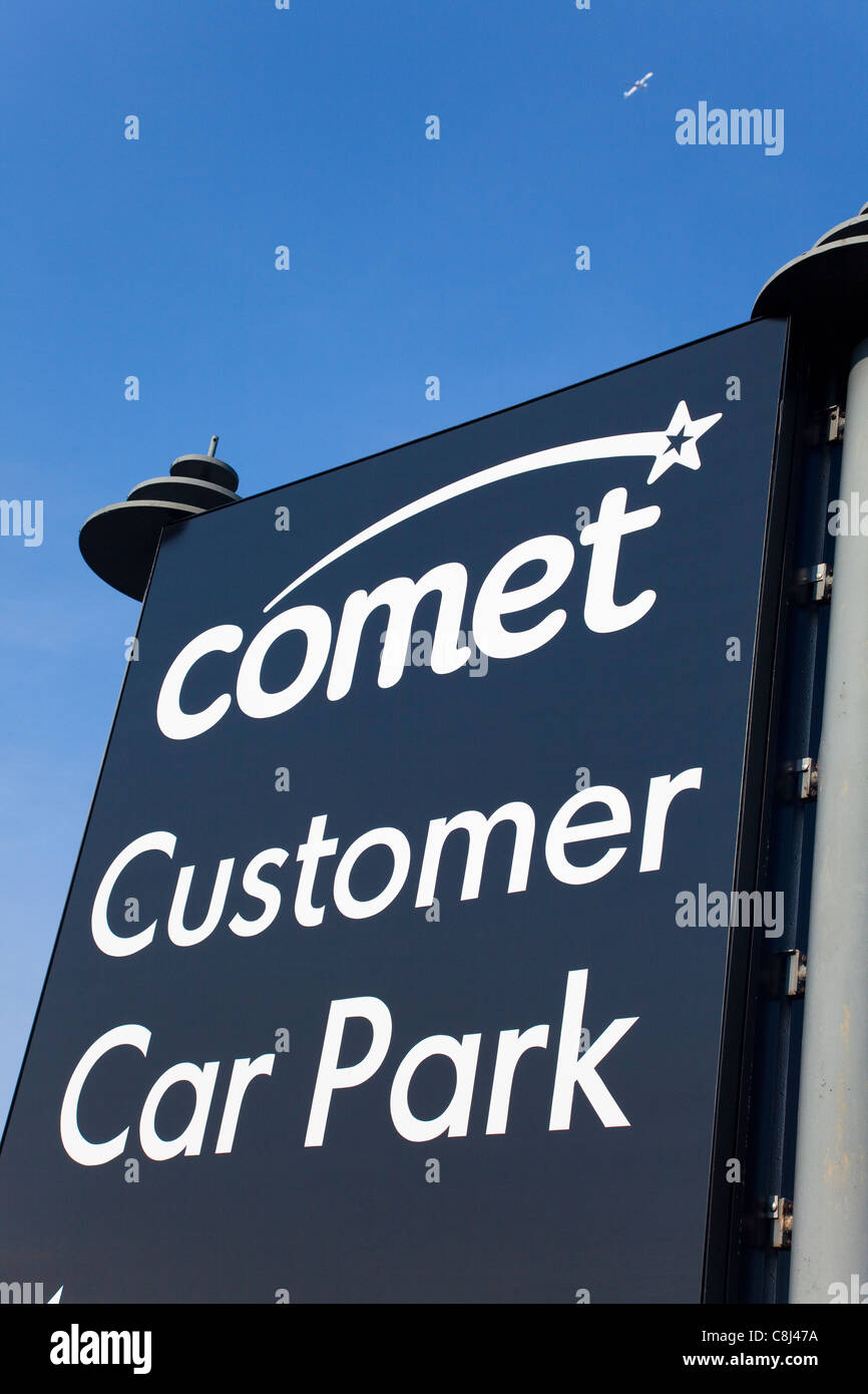Sign, Comet electrical goods retail warehouse, Kent, UK Stock Photo - Alamy