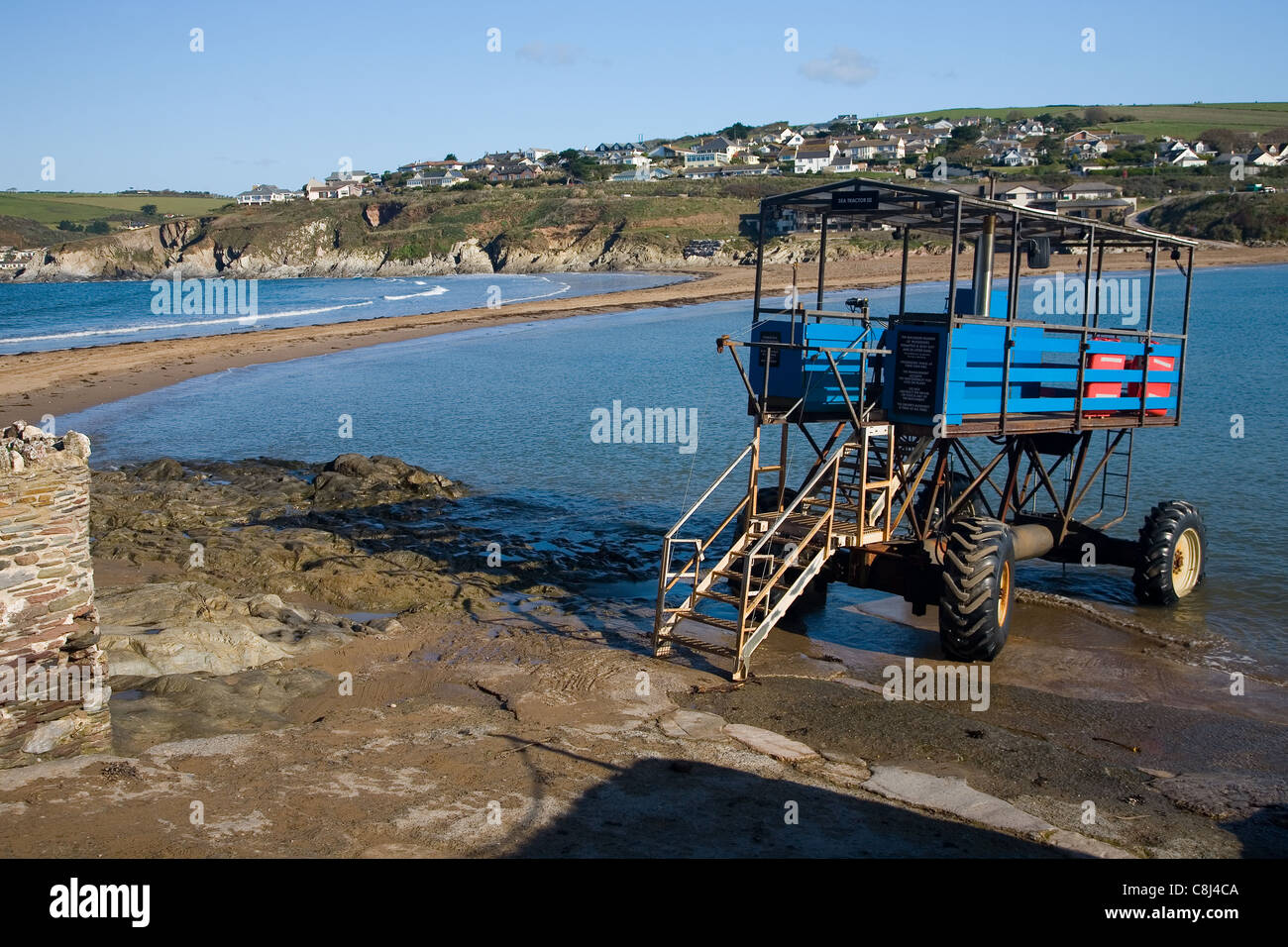 The Sea Tractor which transports people between Burgh Island and ...
