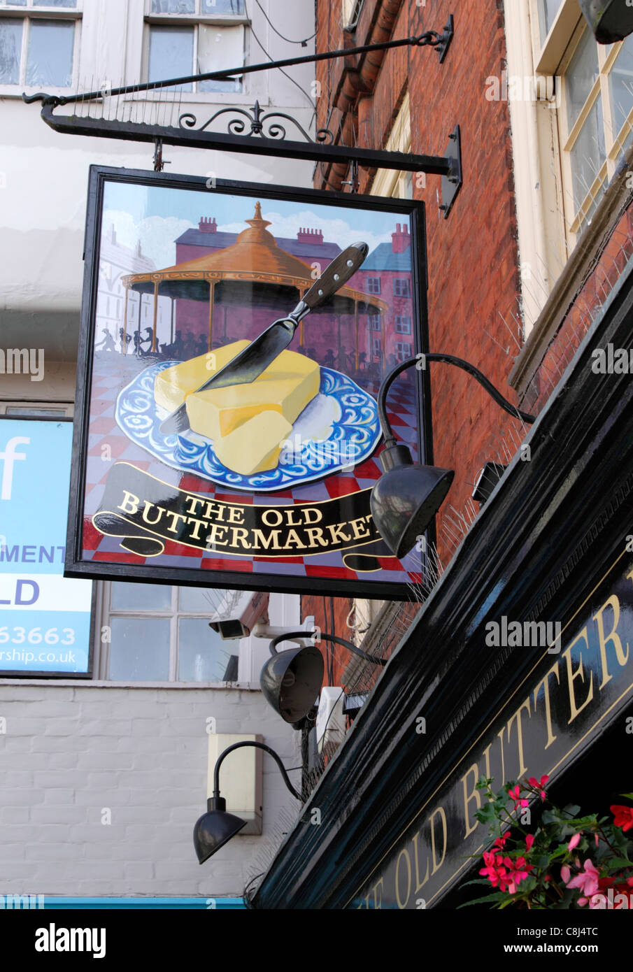The Old Buttermarket Pub sign Canterbury Stock Photo - Alamy