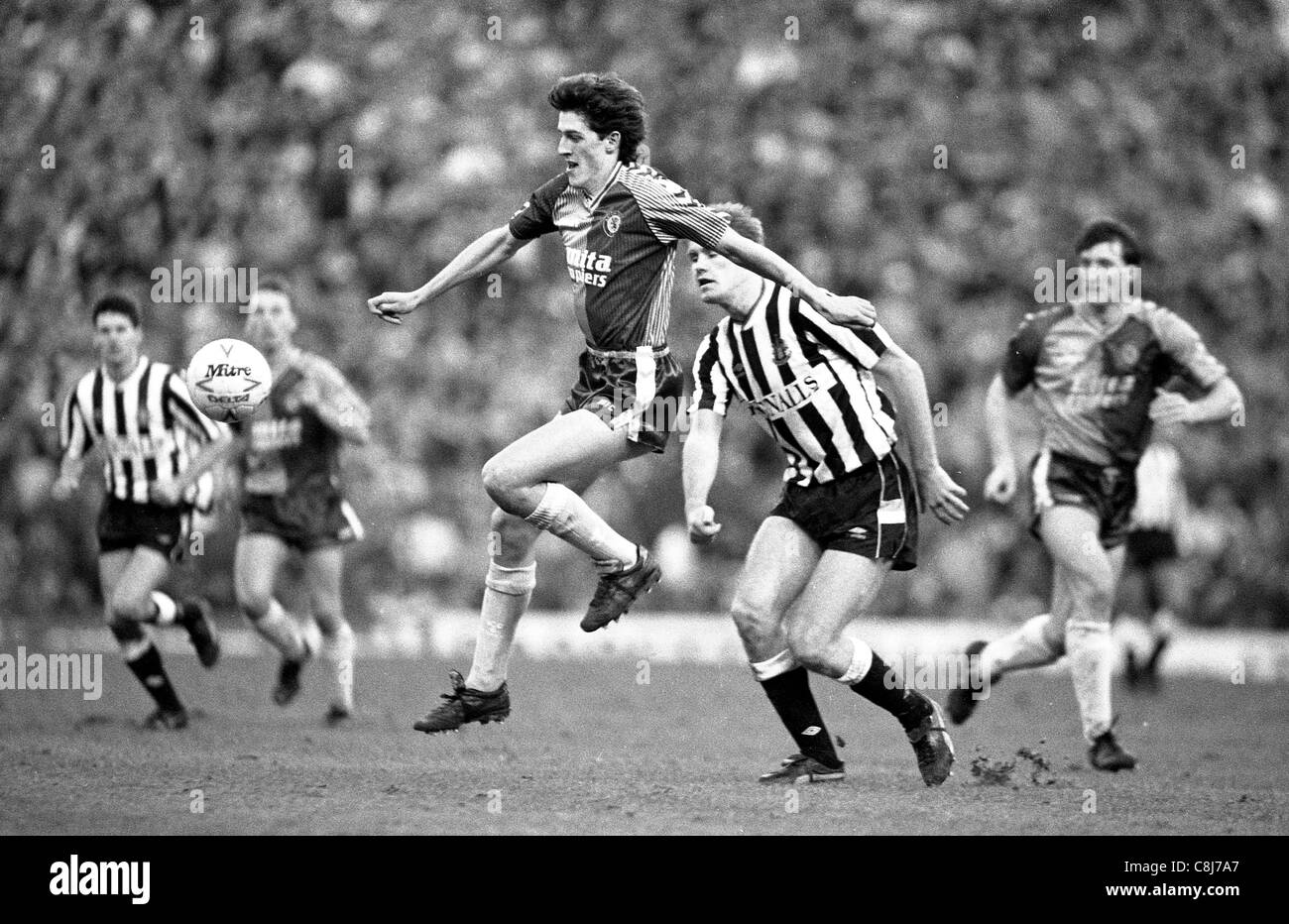 Aston Villa v Newcastle United at Villa Park 14/1/1989 Ian Olney Stock ...