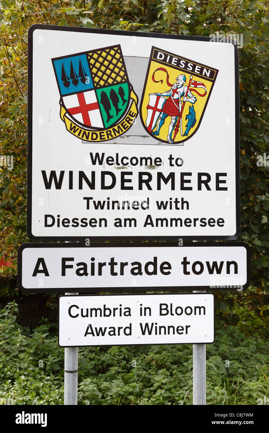 Welcome to england sign cumbria hi-res stock photography and images - Alamy