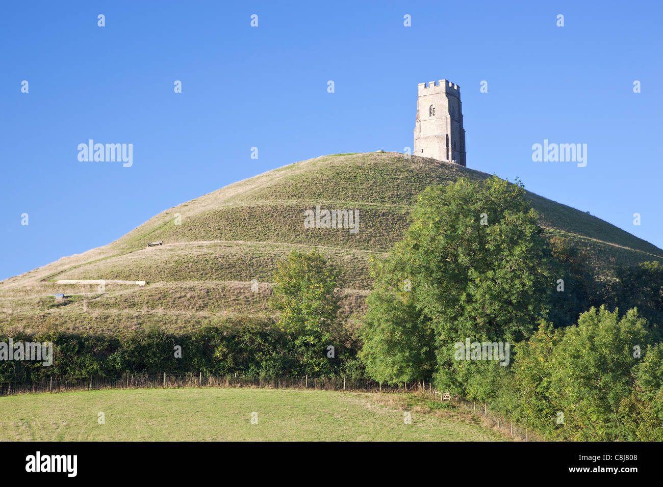 View of the Tor in early autumn with bright blue skies Stock Photo - Alamy