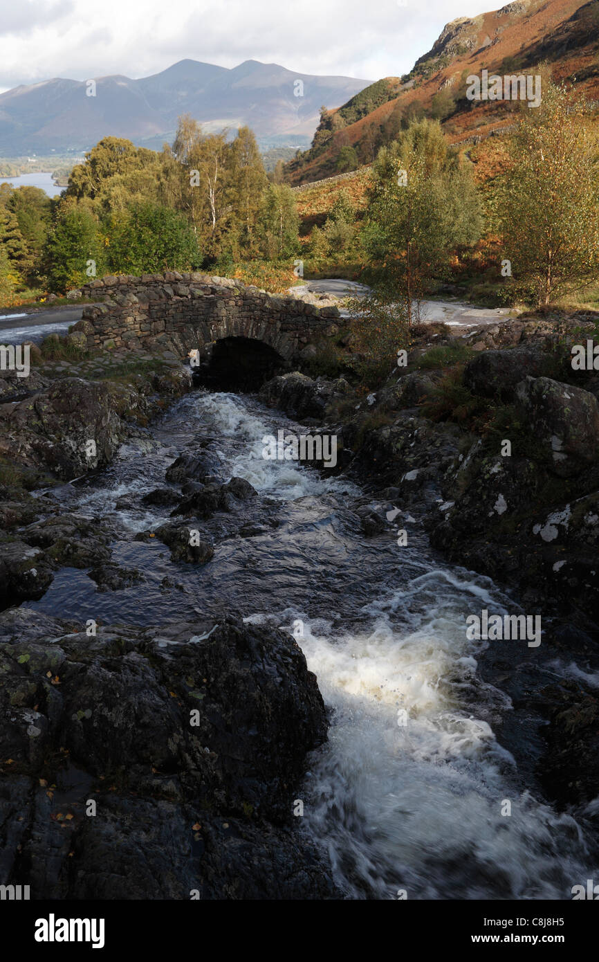 [Ashness Bridge] over "Barrow Beck", autumn landscape, Borrowdale ...