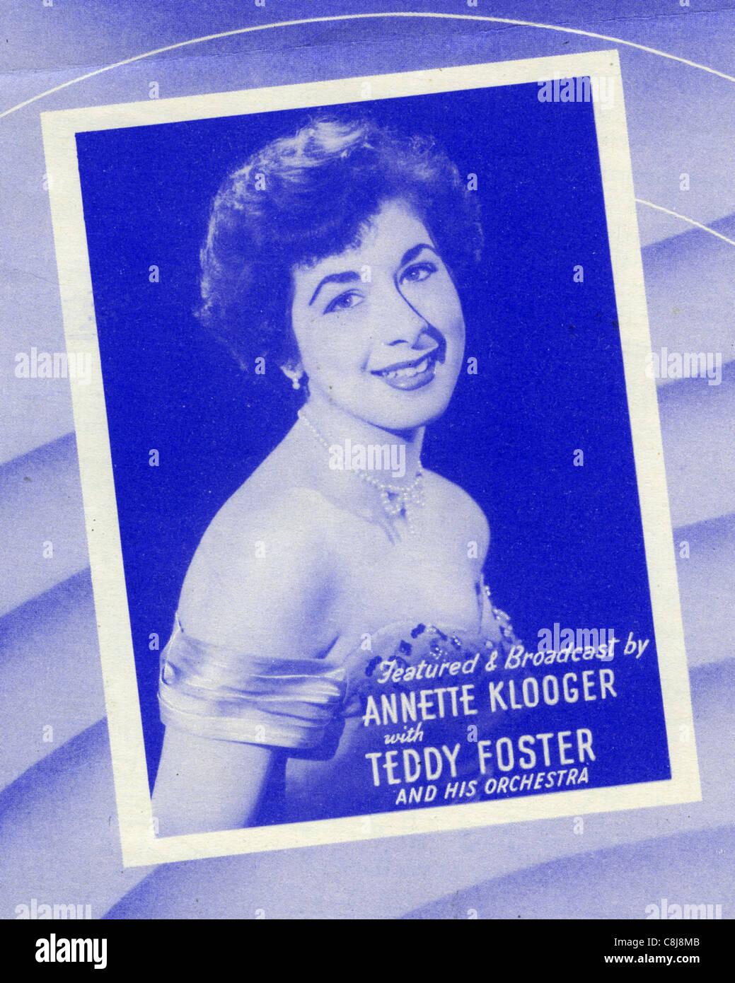 ANNETTE KLOOGER UK singer on sheet music about 1955 Stock Photo - Alamy
