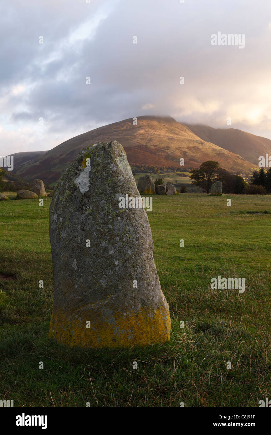 Castlerigg "Stone Circle" and Blencathra mountain at dawn, Keswick ...