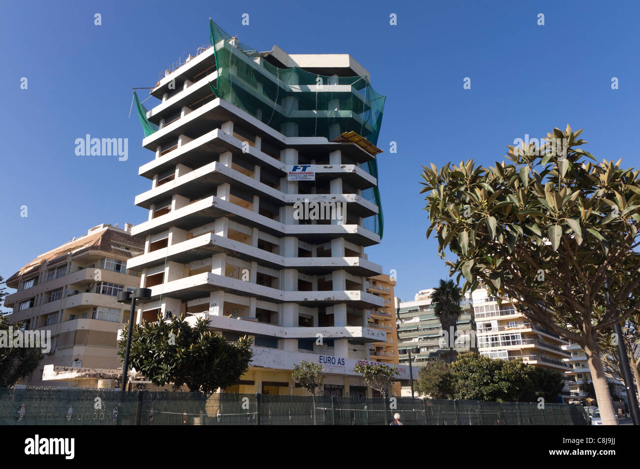 Costa del Sol, Spain - Fuengirola. Demolition of a 1970s hotel Stock ...