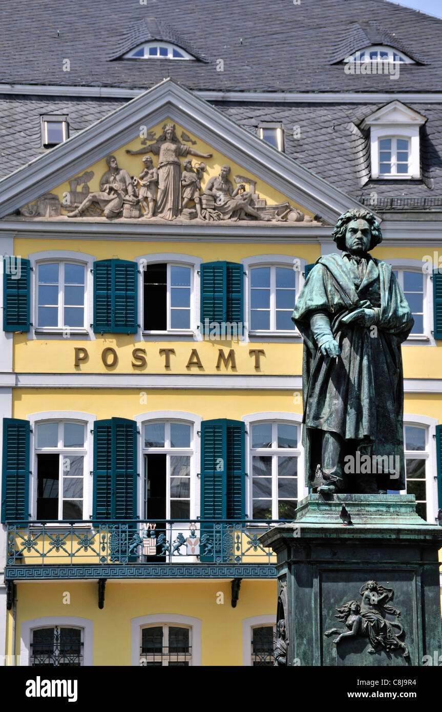 Architecture, Beethoven, Bonn, monument, Germany, Europe, front view ...
