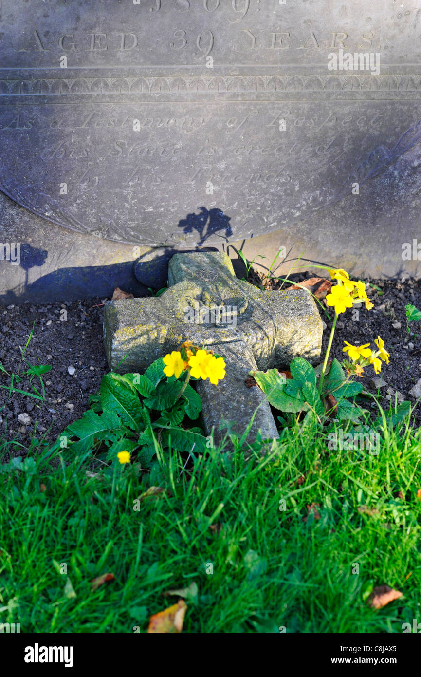 The cross at the base of Daniel Lambert's grave at St Martin's church ...