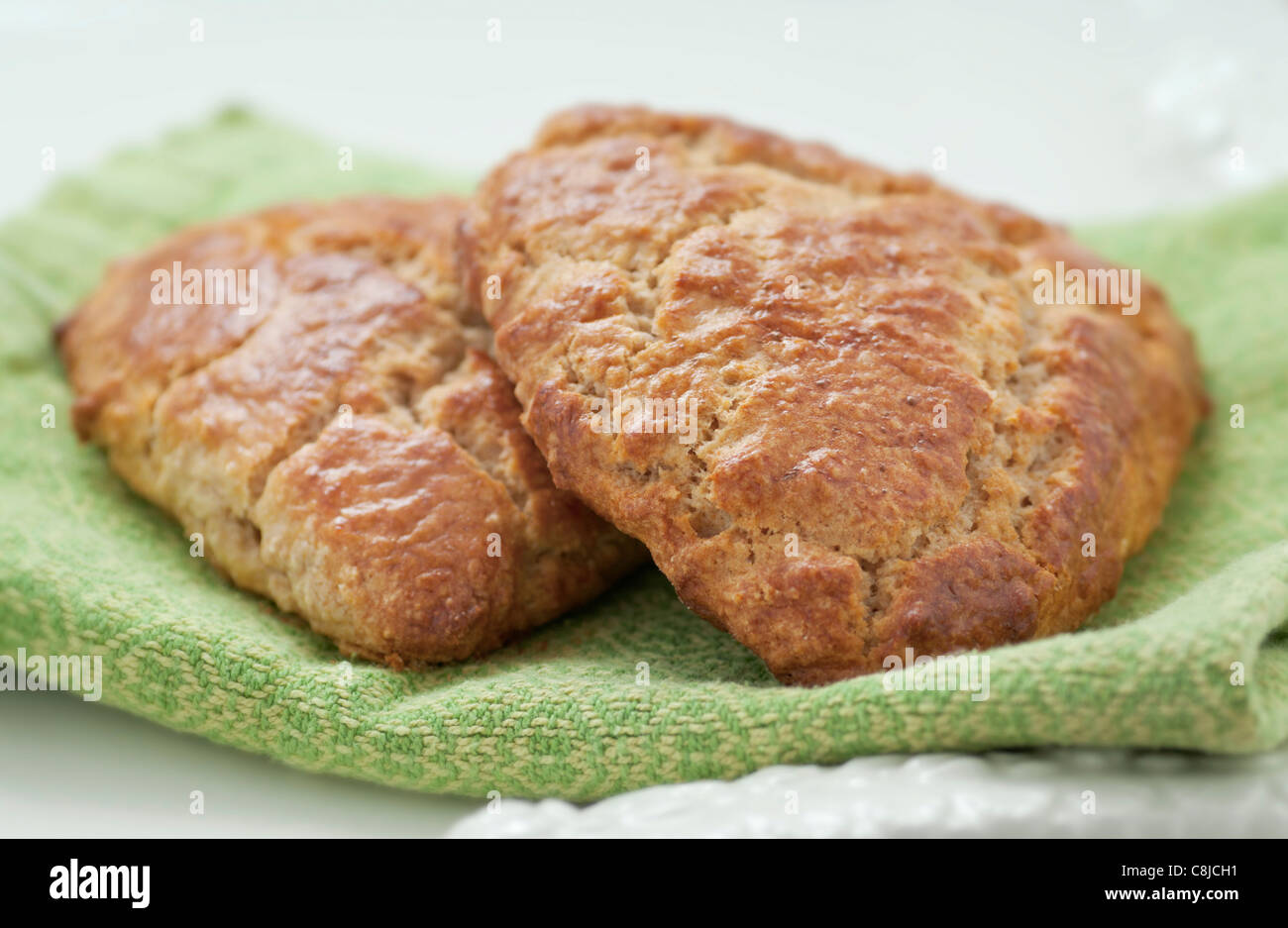 Scones on a white ceramic platter Stock Photo - Alamy