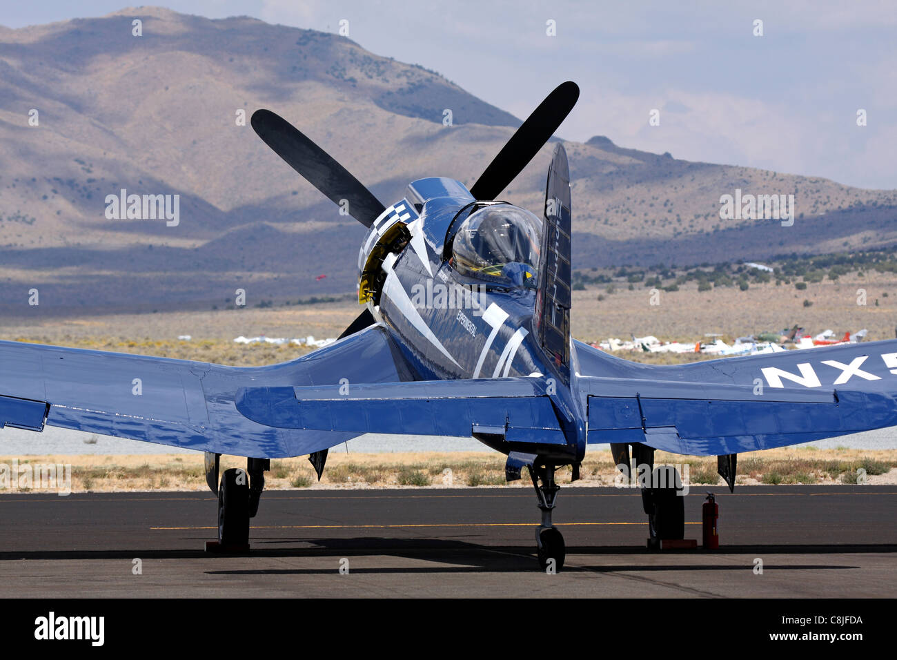 Goodyear built F2G-1 Super Corsair sits on the ramp at Stead Field in ...