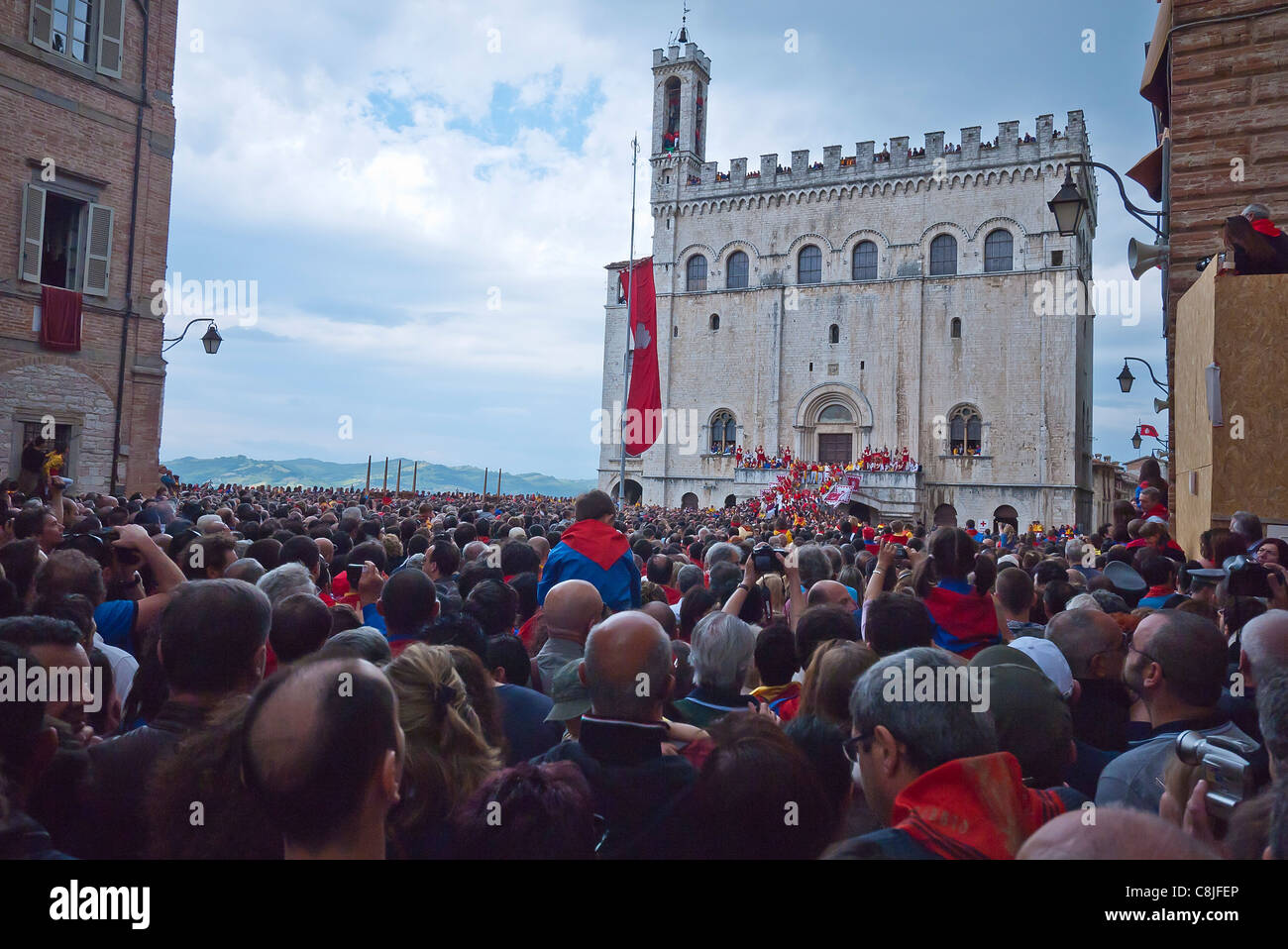 People celebrate the annual festival of the Corsa dei Ceri honoring the ...