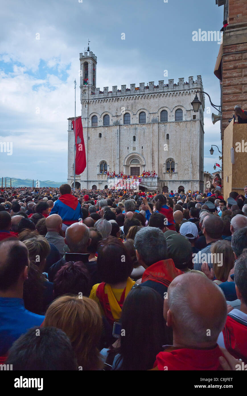 People celebrate the annual festival of the Corsa dei Ceri honoring the ...