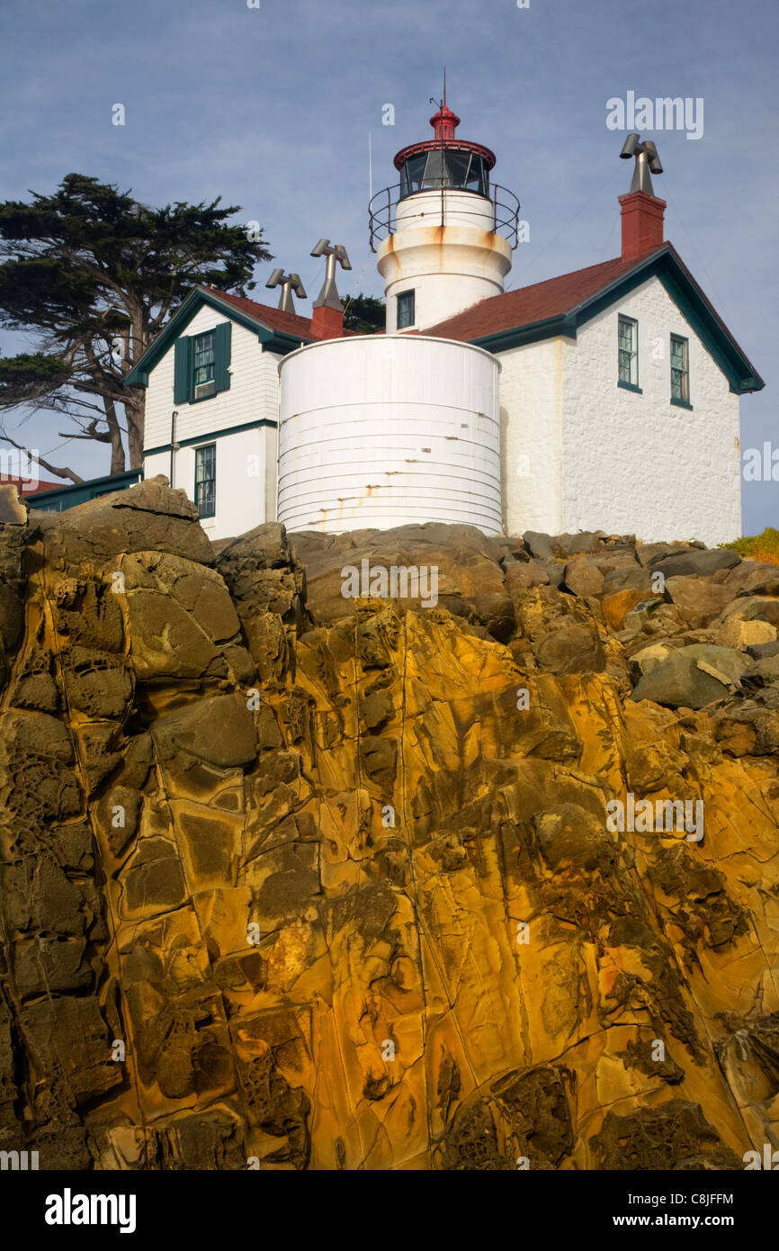 CALIFORNIA - Battery Point Lighthouse located above a cliff of ...