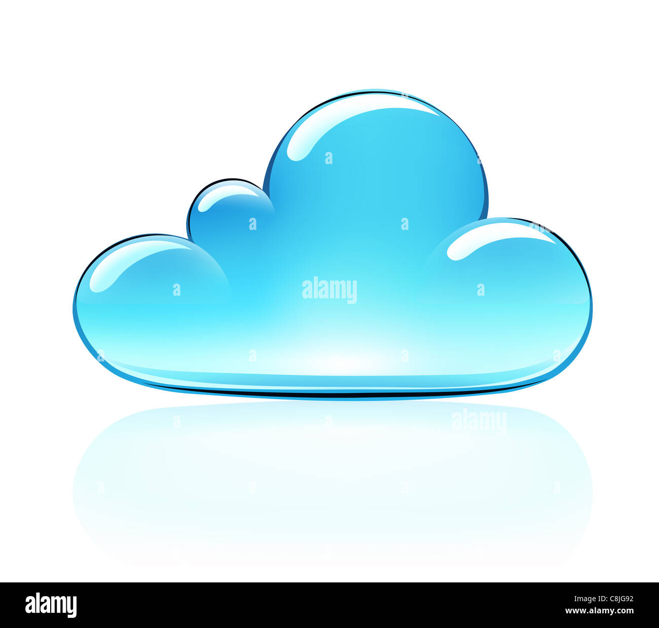 illustration of blue internet cloud icon Stock Photo - Alamy