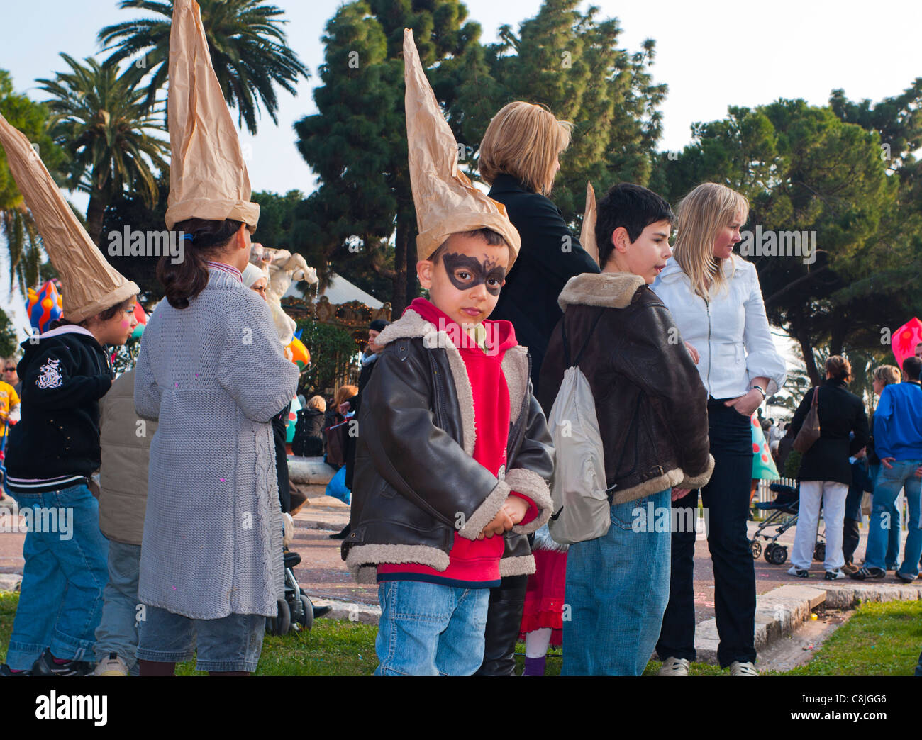 Nice, France, Young Children, Enjoying Annual Carnival Events on Street ...
