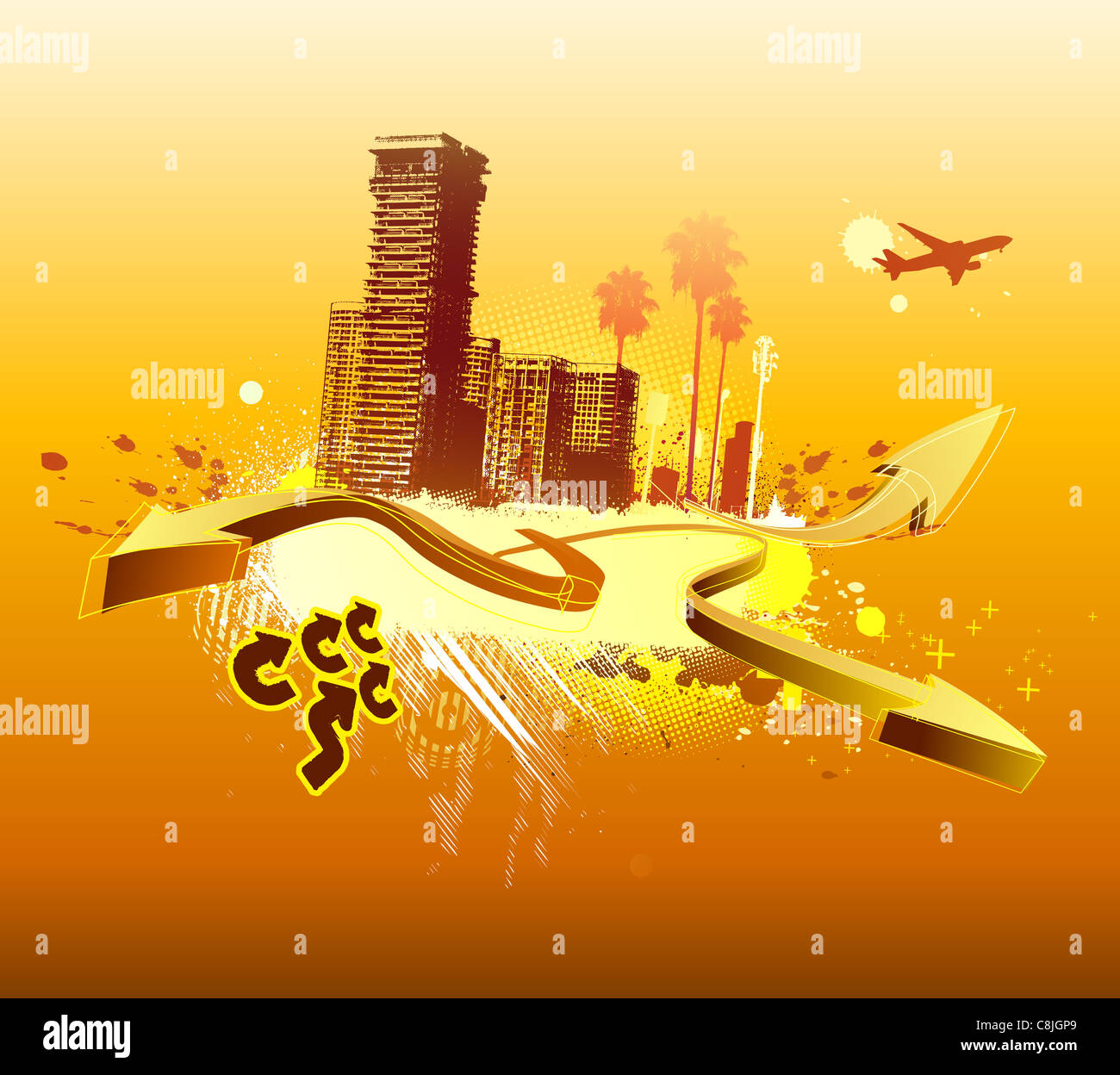 illustration of grunge stylish urban background Stock Photo - Alamy