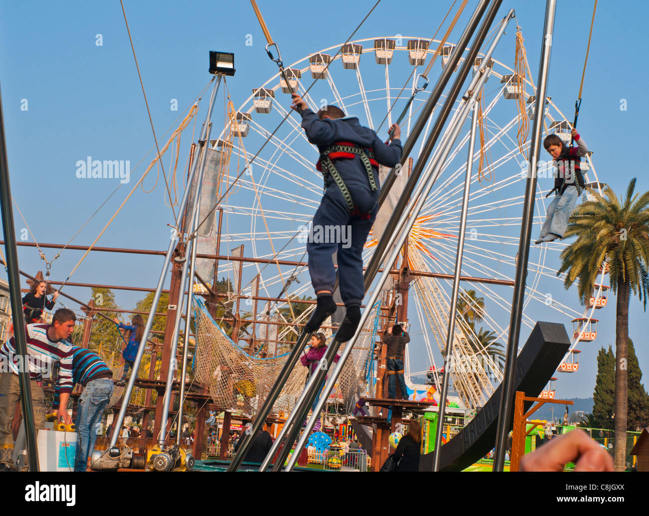 Nice, France, Group People, Children Enjoying Annual Carnival Events ...