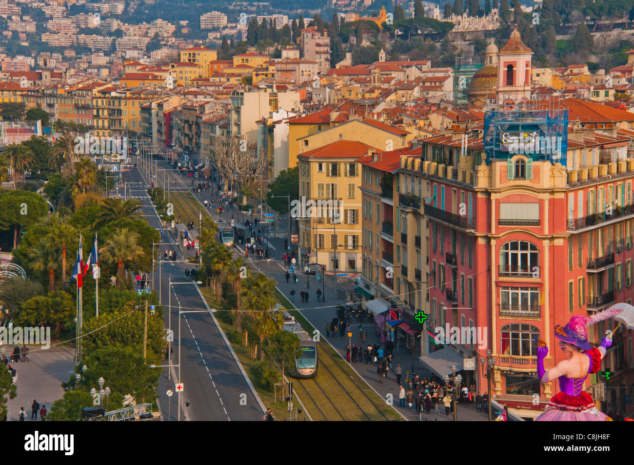 Nice, France, Cityscape, Center Old TOwn, Aerial, Daytime, Streets ...