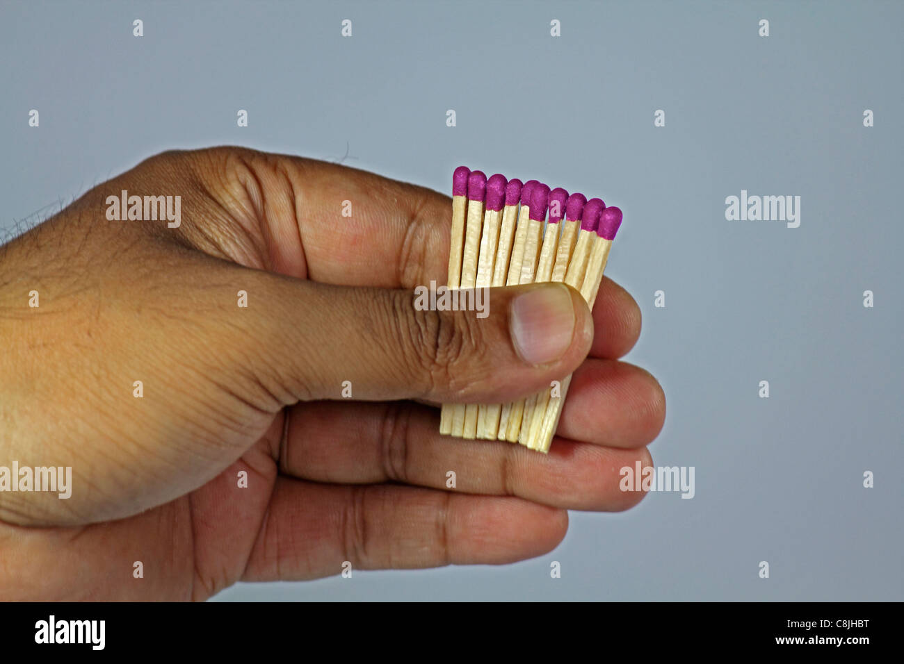 Matches in Human Hand Stock Photo - Alamy