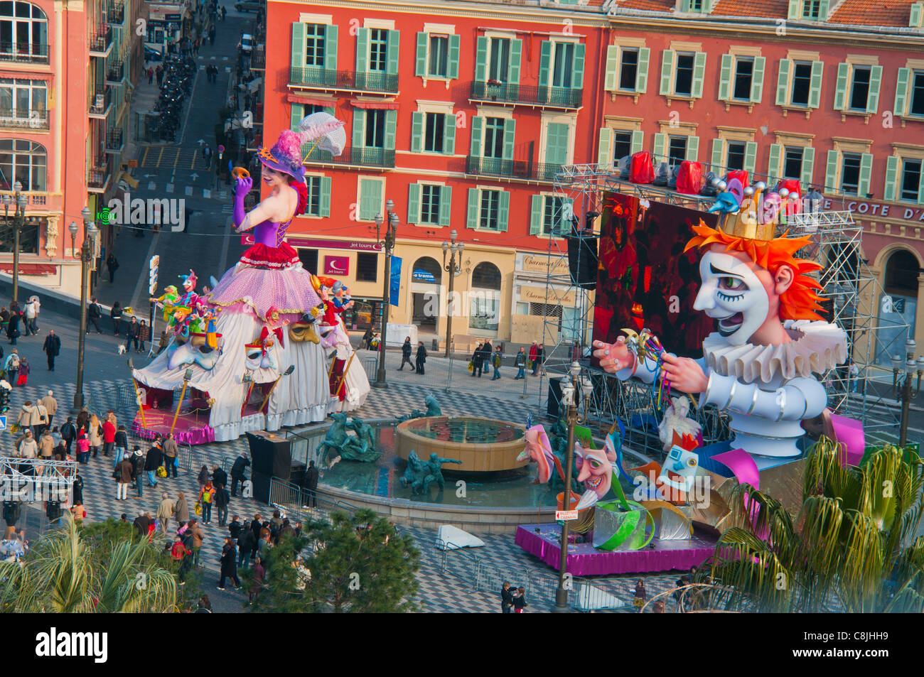 Nice, France, Giant Heads Floats on Street in City Center, Annual ...