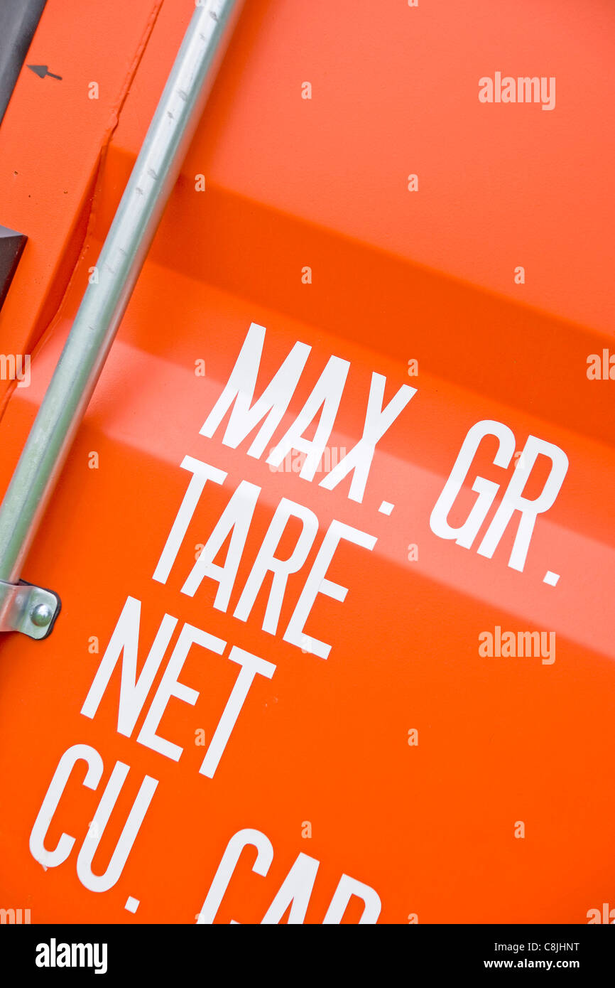 Red cargo container Stock Photo - Alamy
