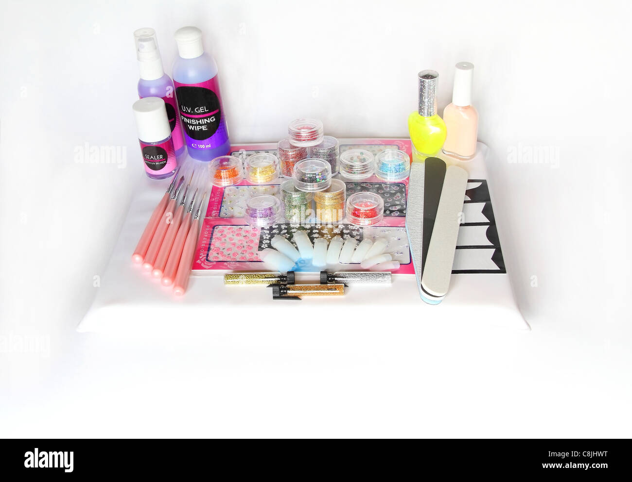 set for nail design and manicure Stock Photo - Alamy