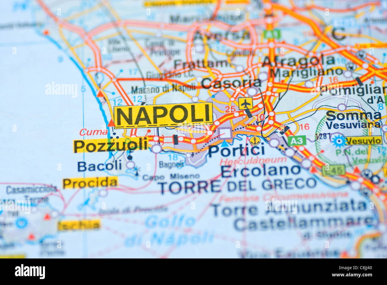 Map over Naples Stock Photo - Alamy