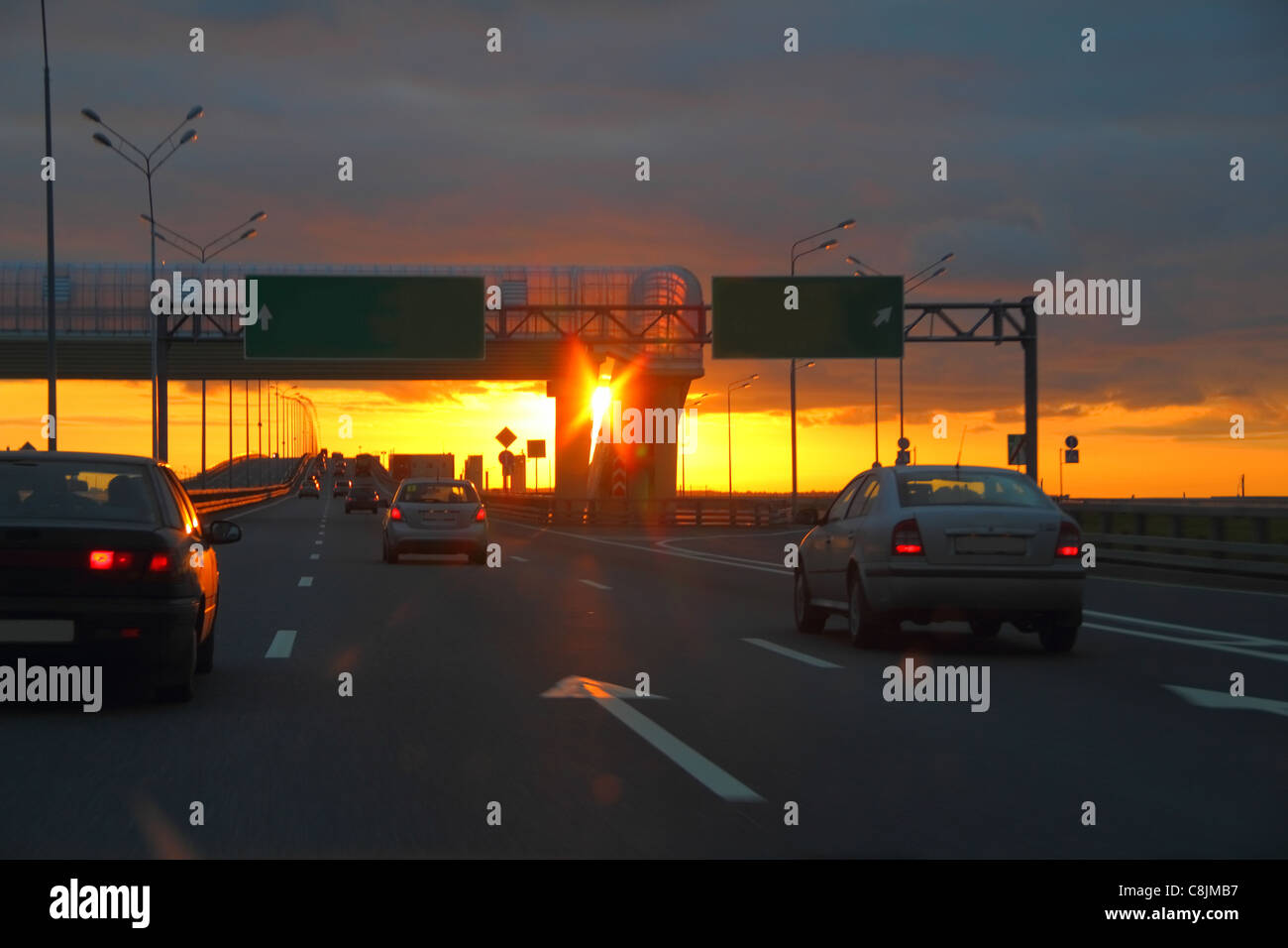 Sunset and highway hi-res stock photography and images - Alamy