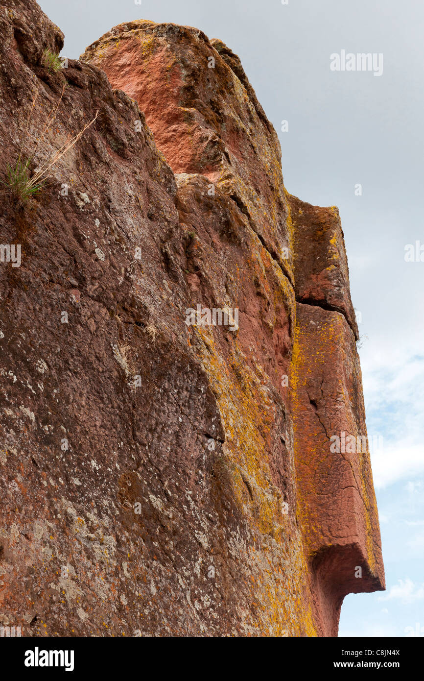 Outer walls of the rock-hewn church Bet Gabriel-Rufael in Lalibela ...