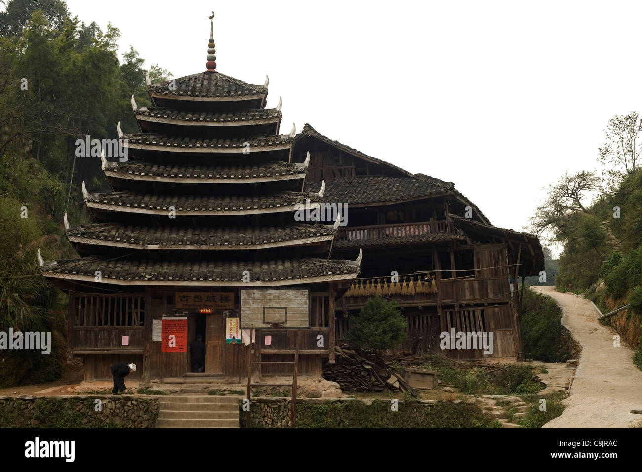 Drum tower, Dong, ethnic, minority, people, Guangxi, China, Chinese ...
