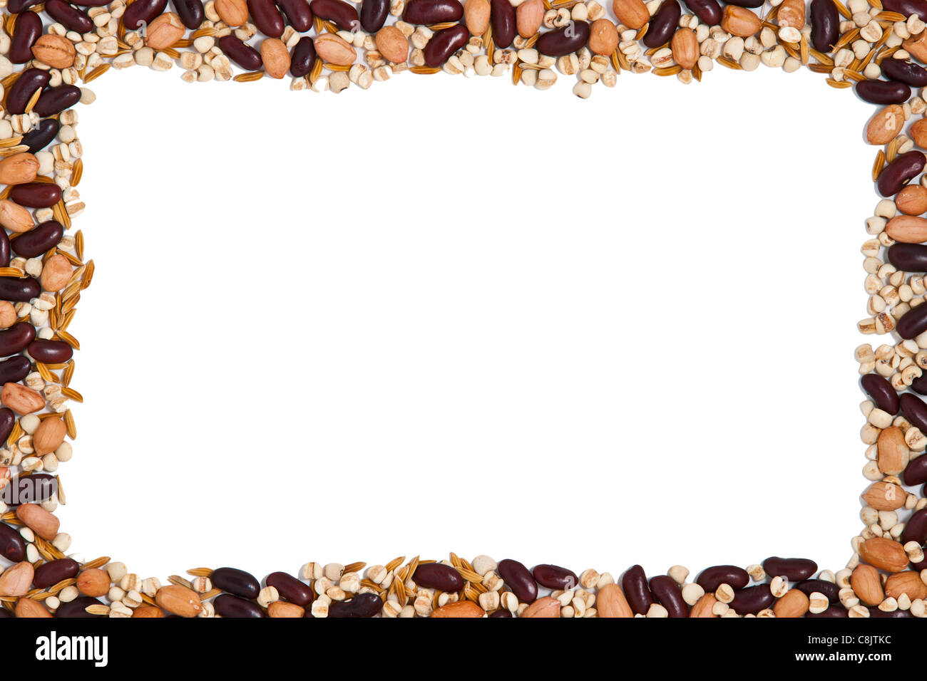 a frame of many types of grains on border Stock Photo - Alamy