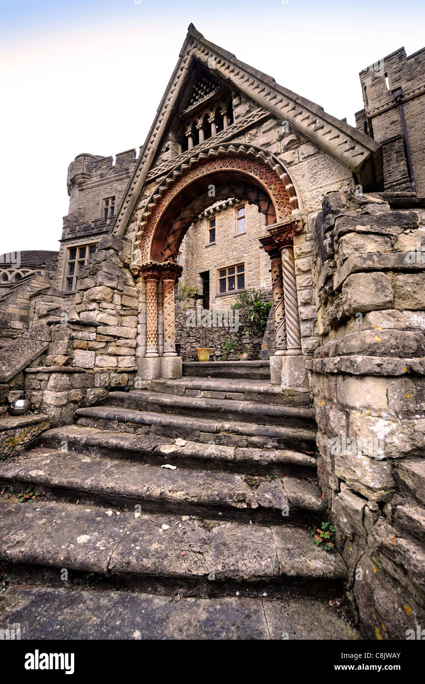 Garden archway and steps at Devizes Castle, Wiltshire UK Stock Photo ...