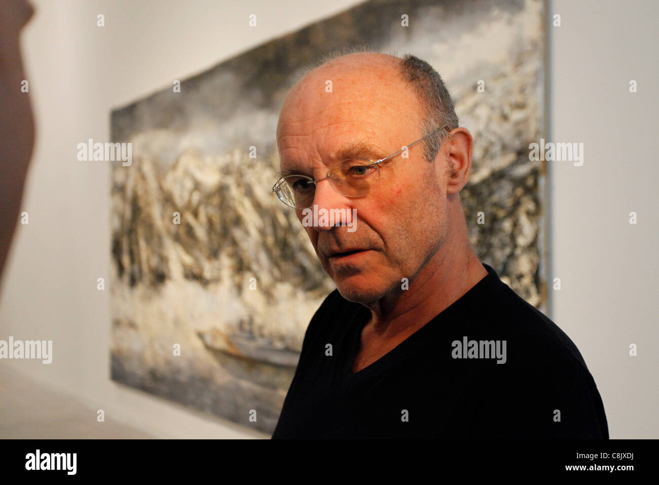 Anselm Kiefer a renowned German painter and sculptor in front of his ...