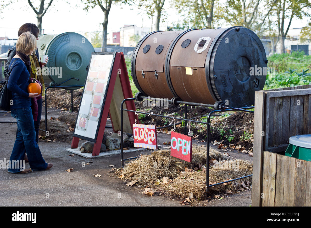 "Compost Alley" at the Red Hook Community Farm in Brooklyn in New York ...
