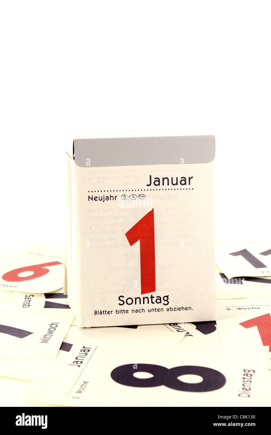 Sheet Calendar for turn of the year with many calendar pages Stock ...