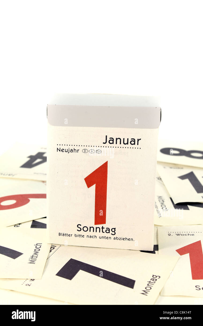 Sheet Calendar for turn of the year with many calendar pages Stock ...