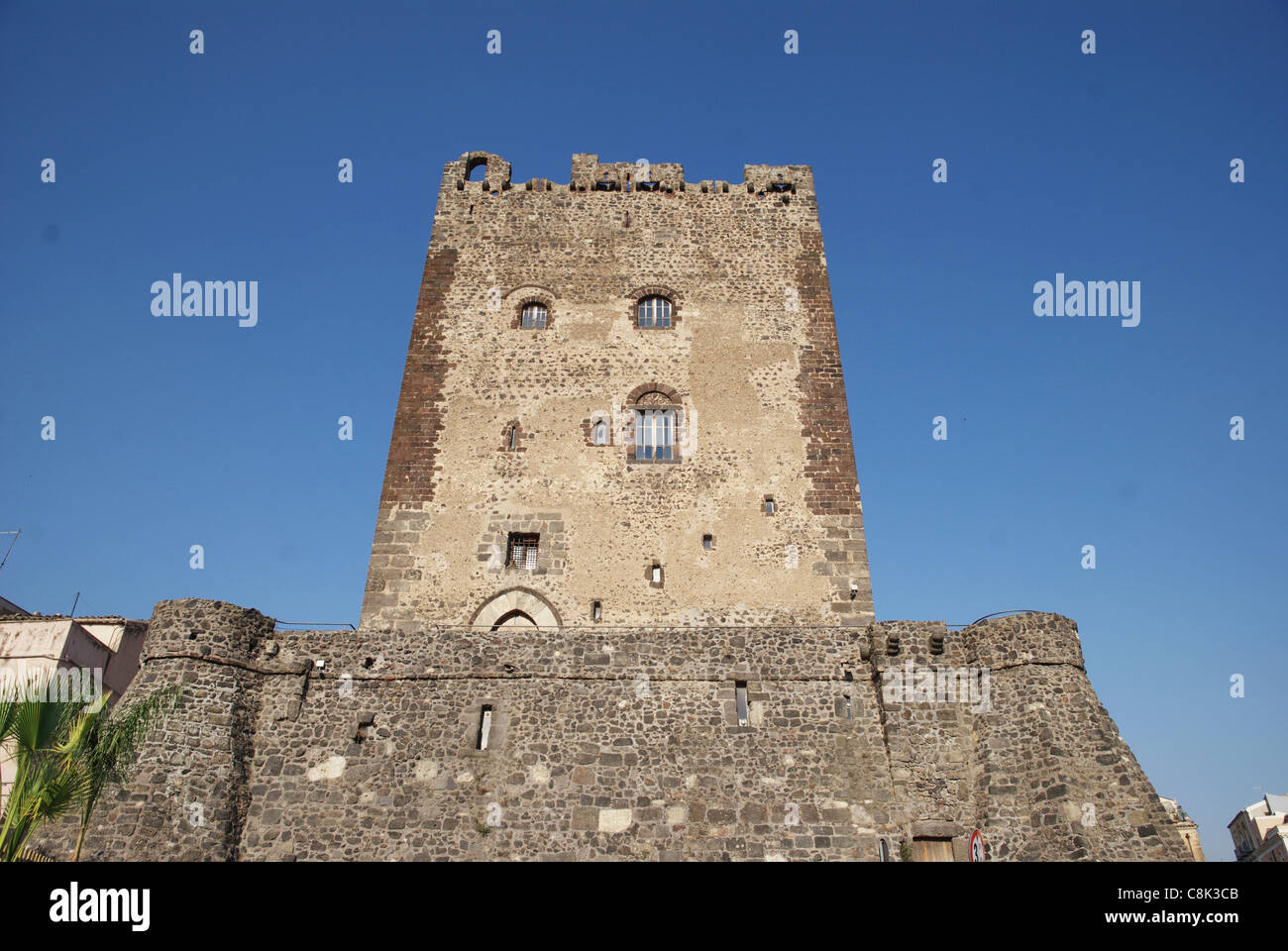 Norman castle in the town of Adrano, Sicily Stock Photo - Alamy
