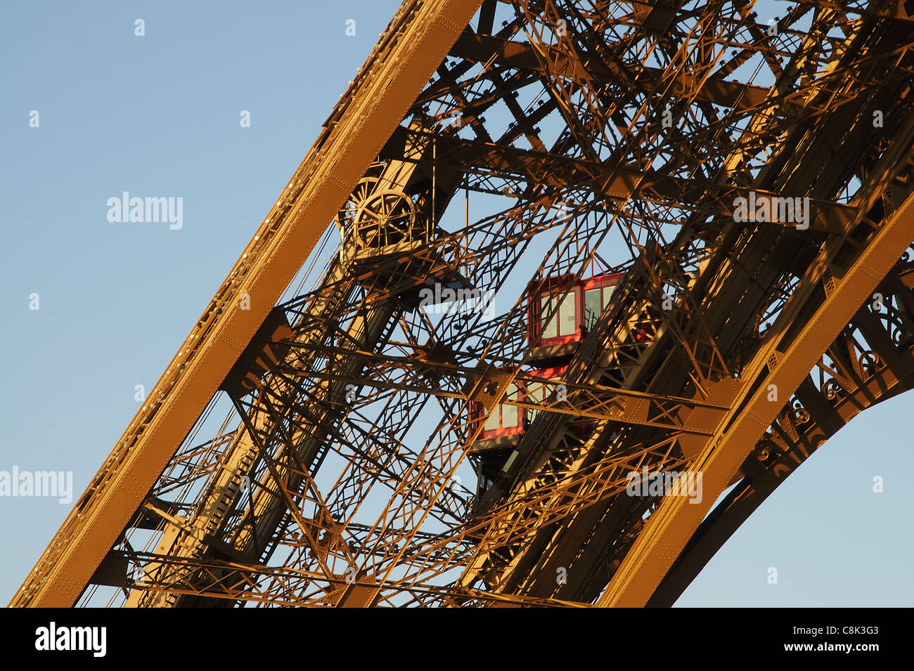 Detail of Eiffel Tower with Elevator Stock Photo - Alamy