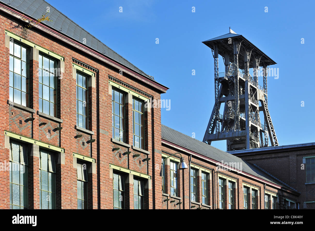 Headframe of the coal mine museum at Beringen, Belgium Stock Photo - Alamy