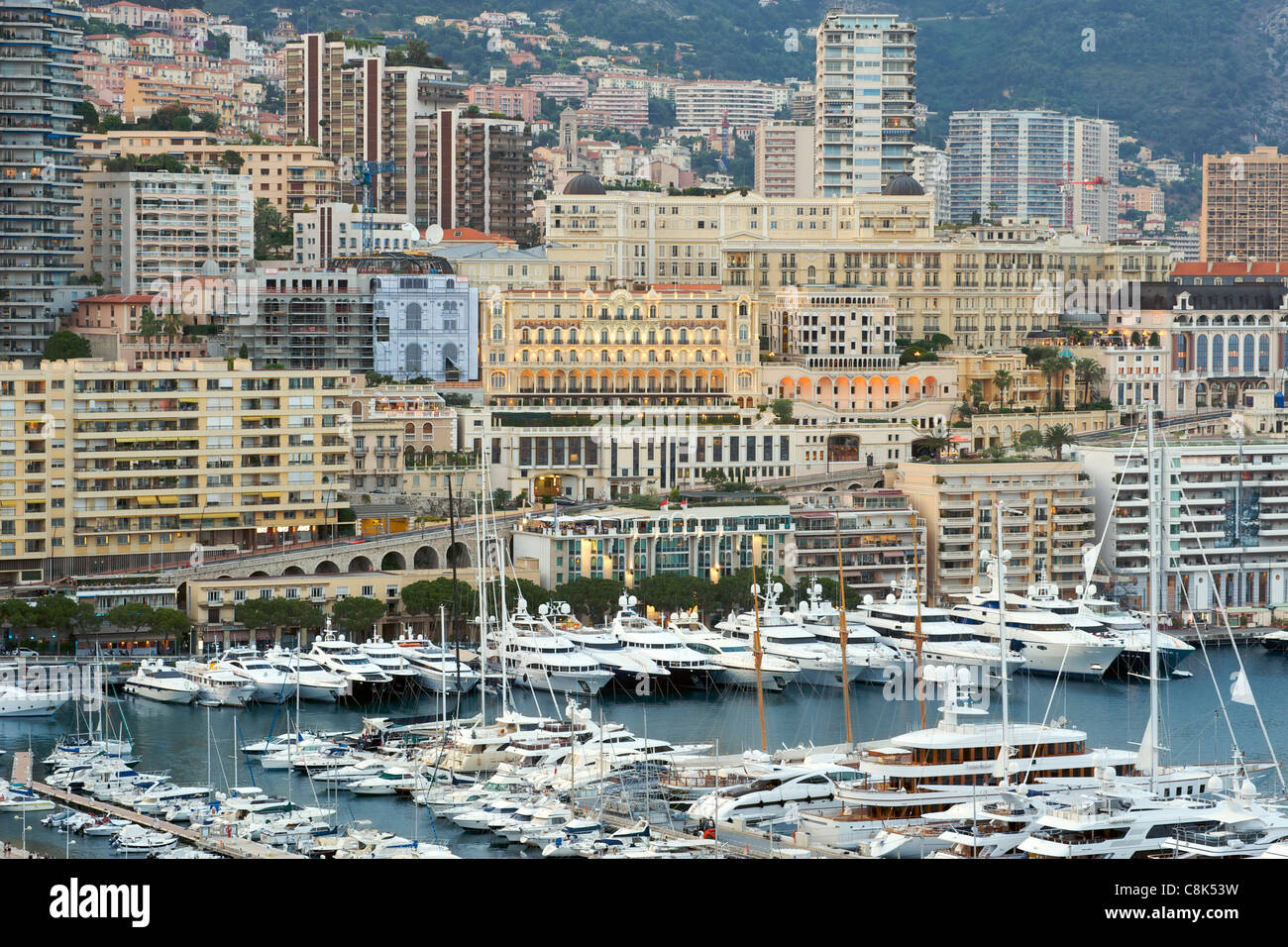 Yachts and sailing boats in Port Hercule in the independent ...
