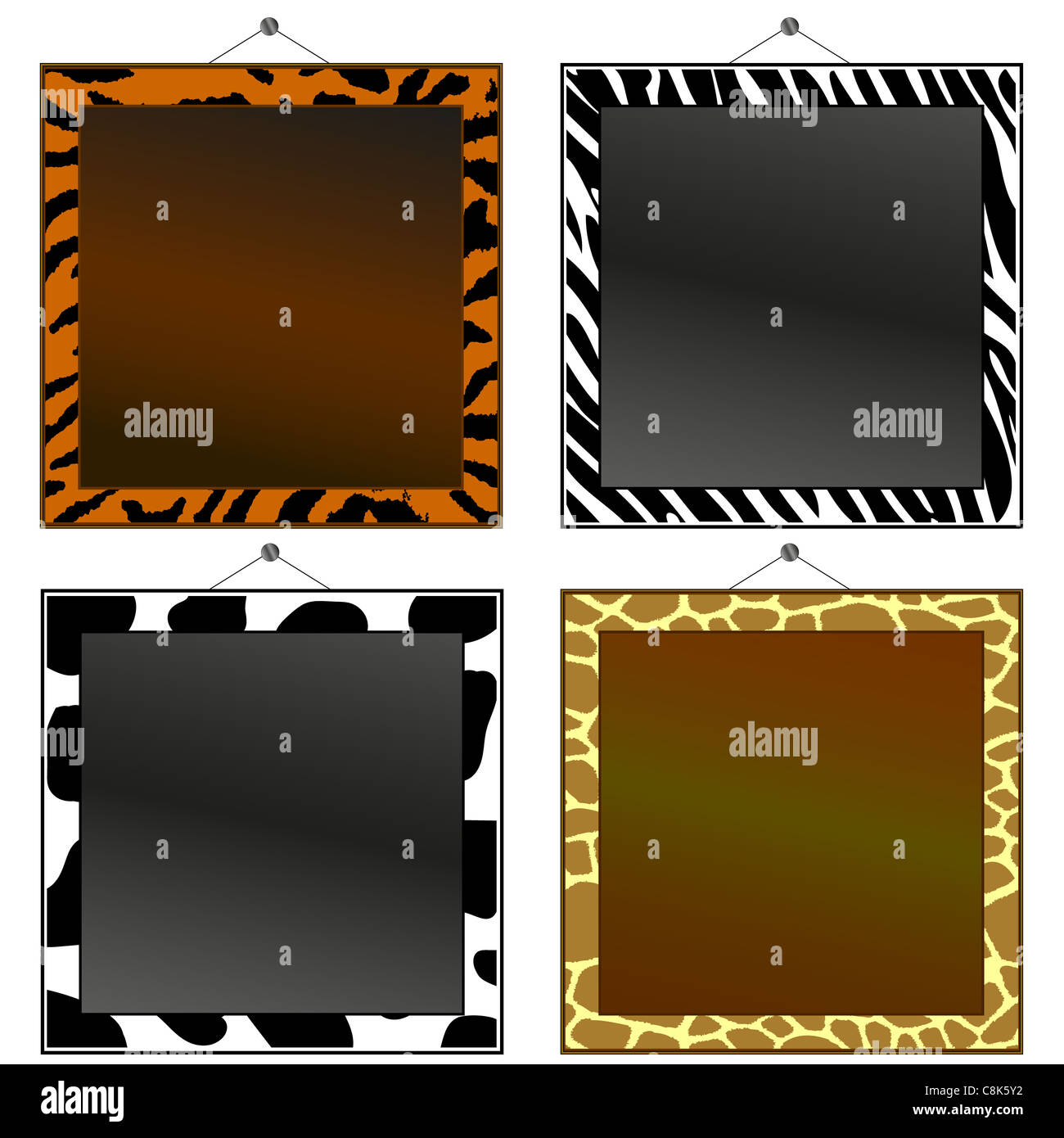 Four animal print frames to put your own photo or text in Stock Photo ...