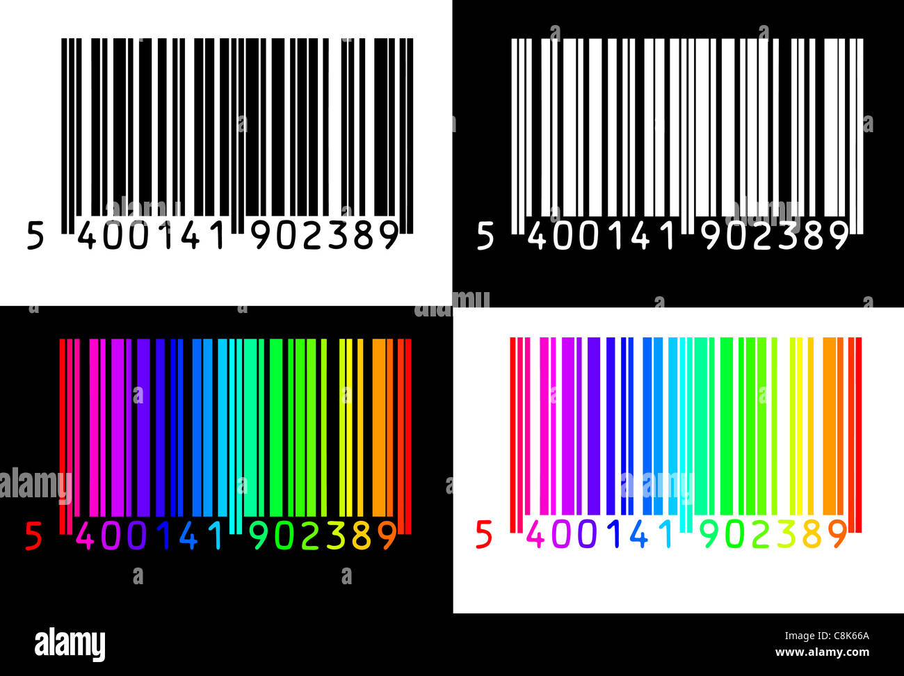collection of 4 barcodes Stock Photo - Alamy