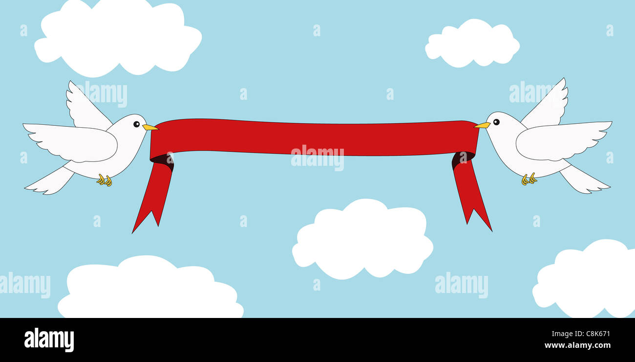 Doves with message Stock Photo - Alamy