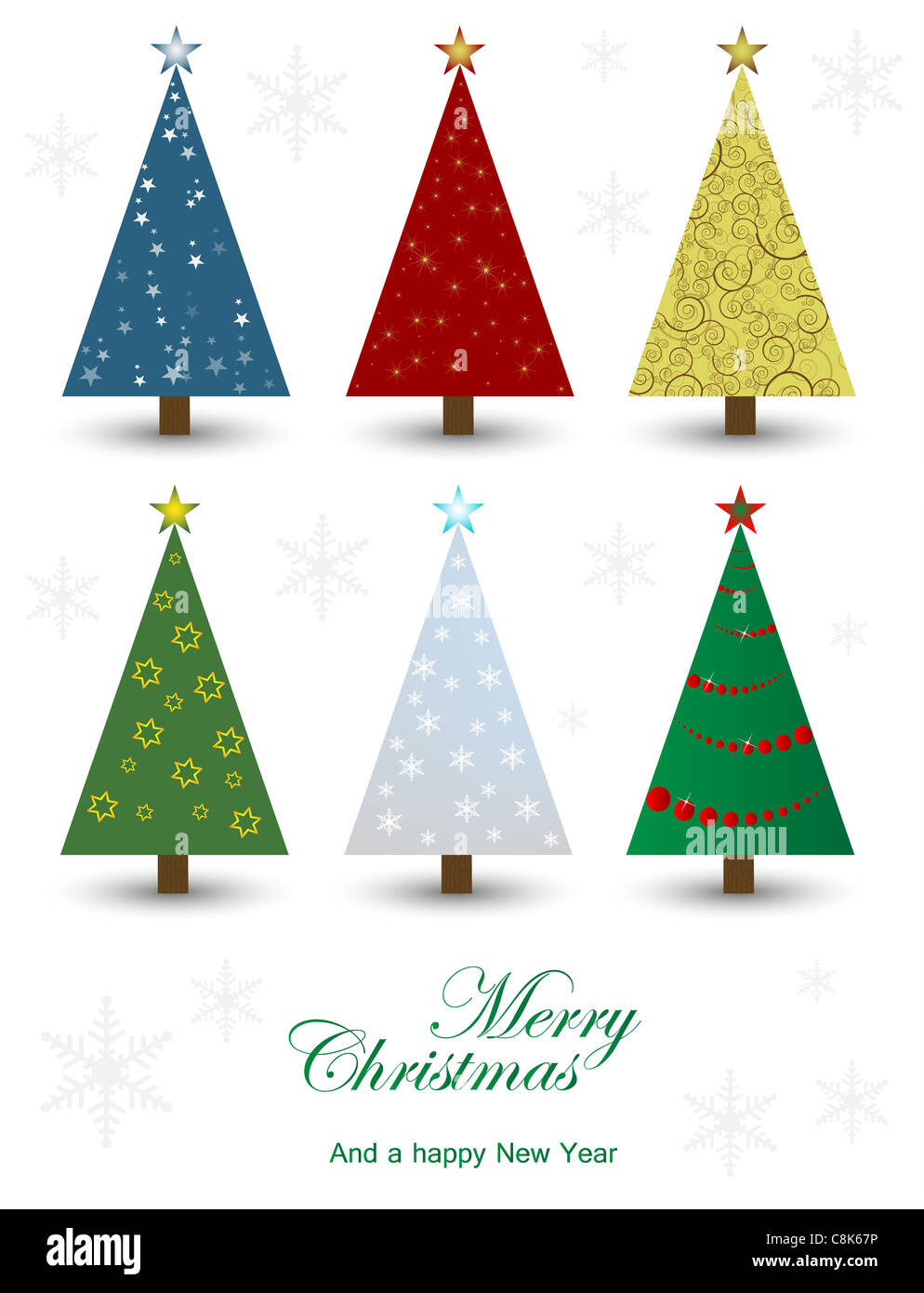 Set of christmas trees Stock Photo - Alamy