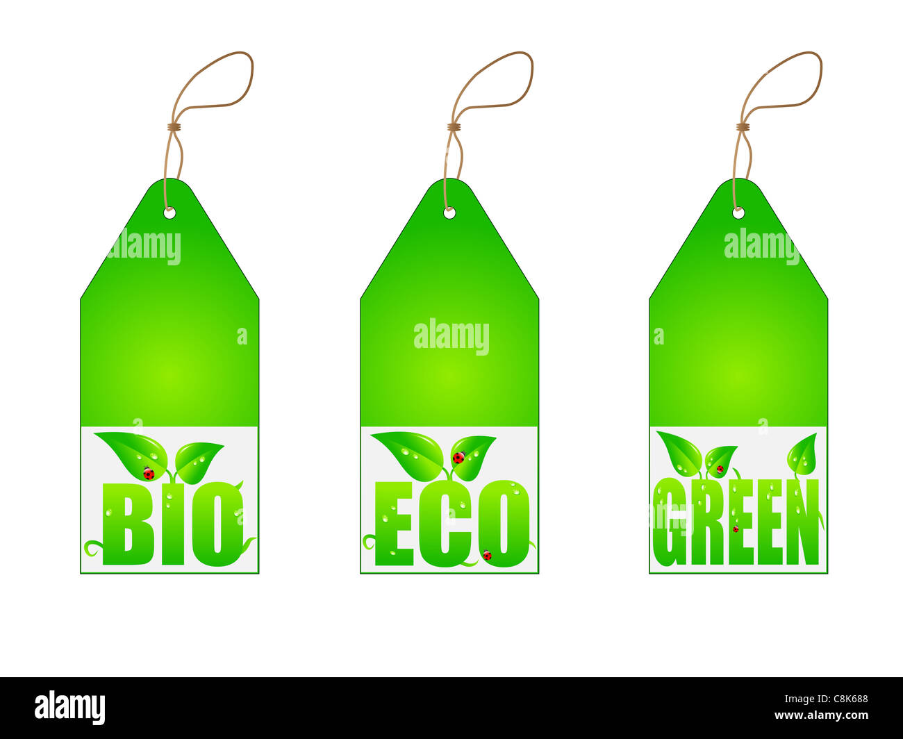 Set of green labels Stock Photo - Alamy