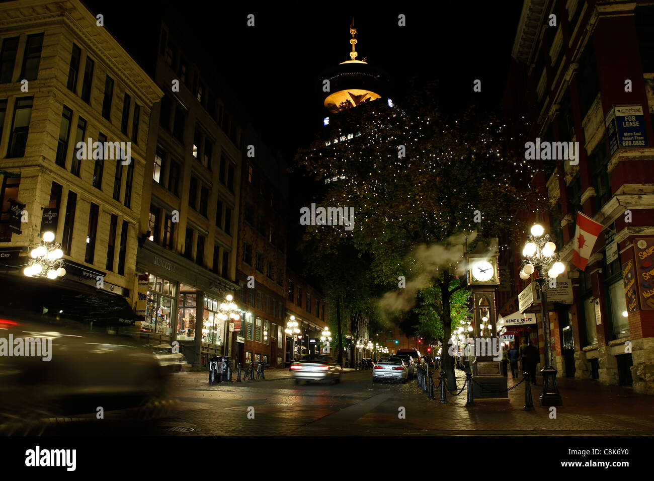Night time photos of Gastown in Vancouver BC Stock Photo - Alamy