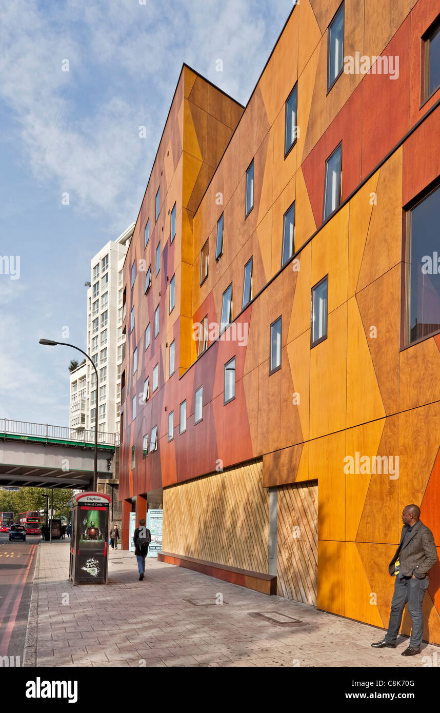 Timber clad apartment block in New Kent Road, Elephant and Castle ...